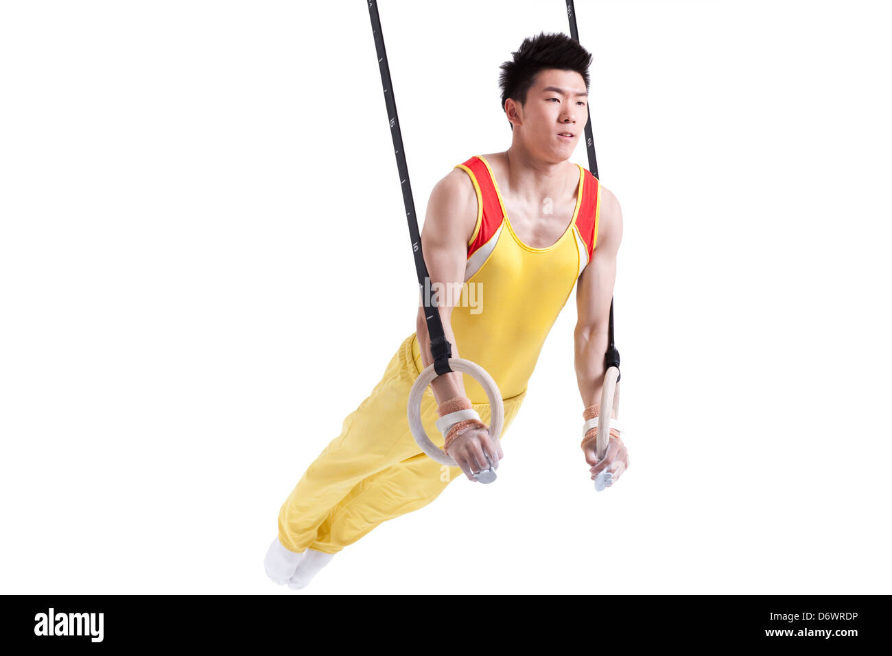 Gymnastic athlete and rings Stock Photo - Alamy