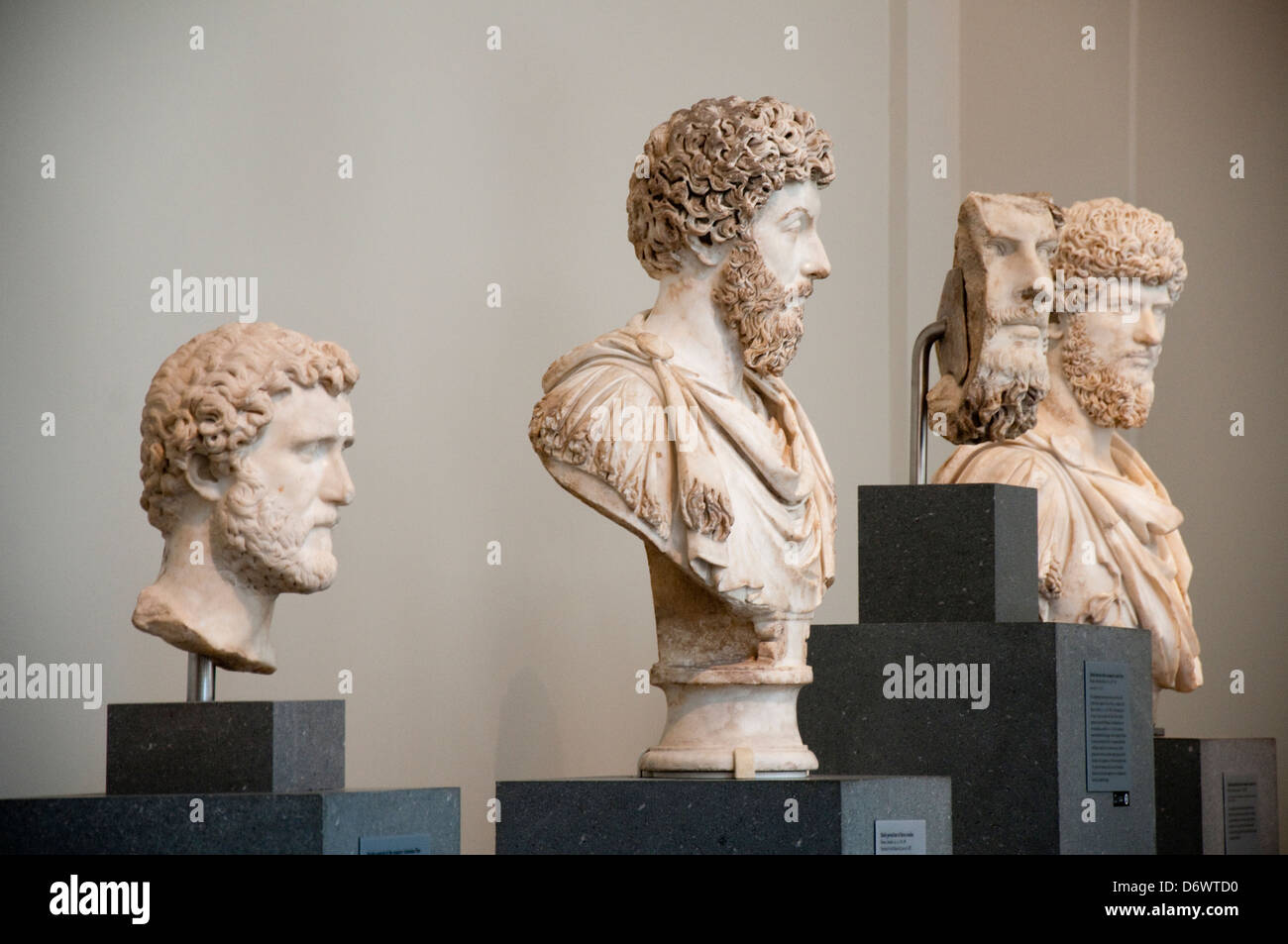 Stone busts in the Greek and Roman Art Gallery in the Metropolitan ...
