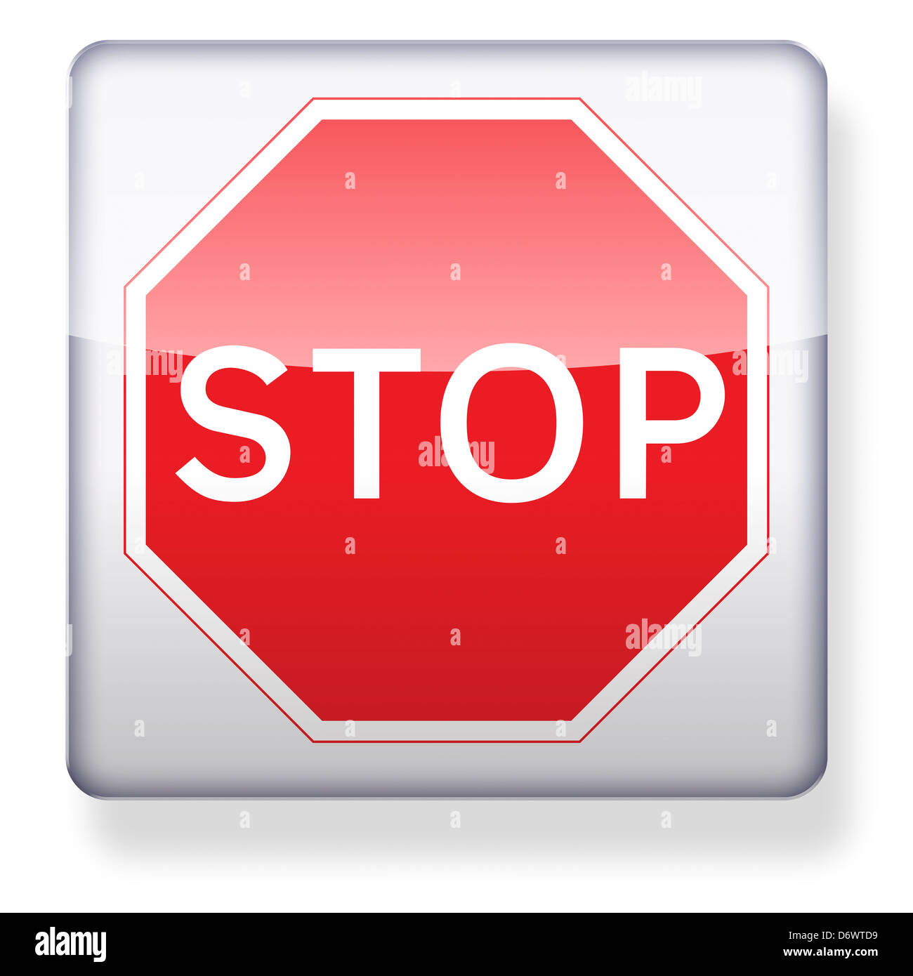 Stop road sign as an app icon. Clipping path included Stock Photo - Alamy