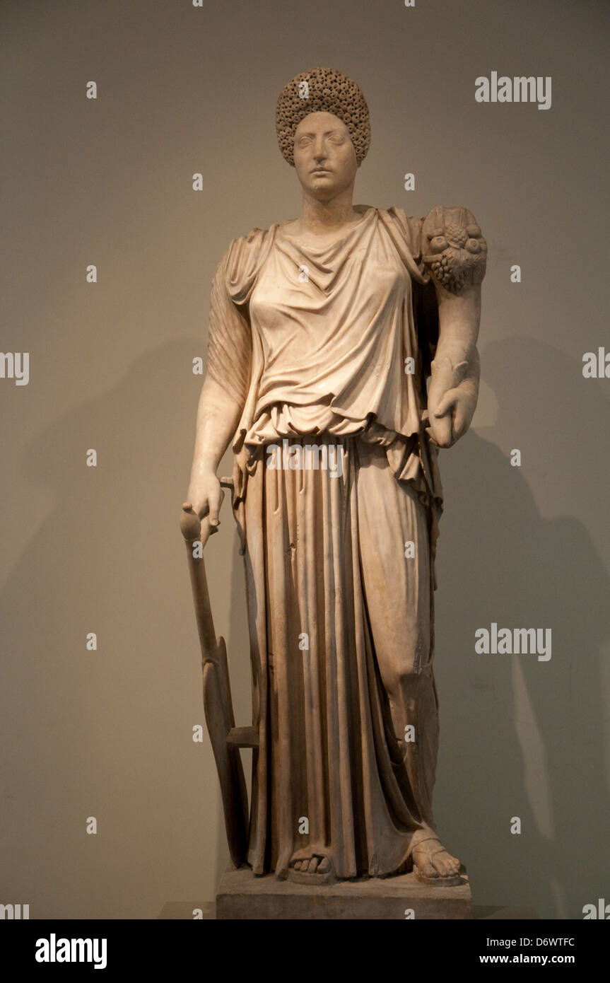Marble Statue of Tyche Fortuna in the Greek and Roman Art Gallery in ...