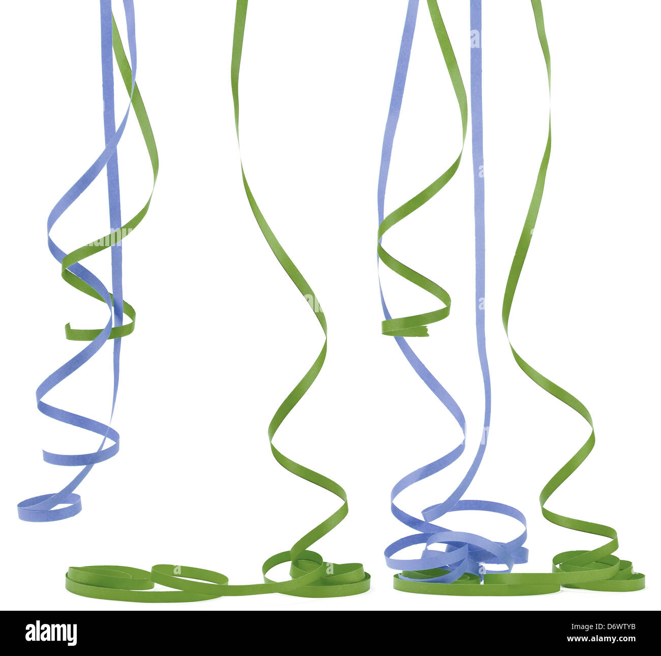 party streamer over a white background with blue and green colors Stock ...