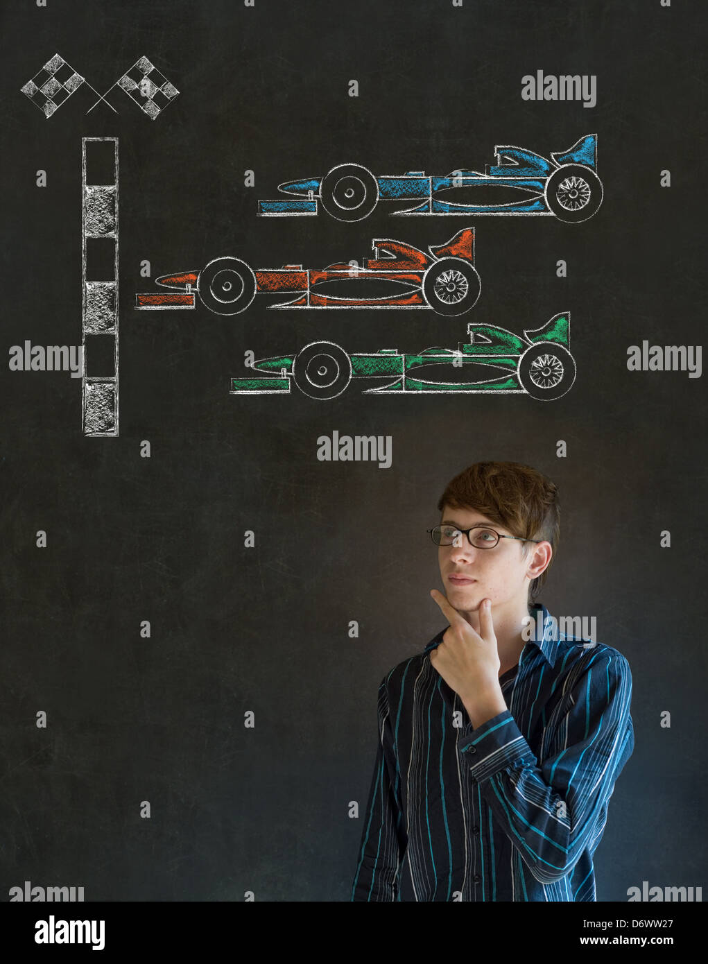 Businessman thinking success formula hi-res stock photography and ...