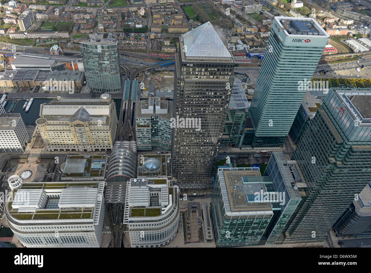 Canary wharf aerial view hi-res stock photography and images - Alamy