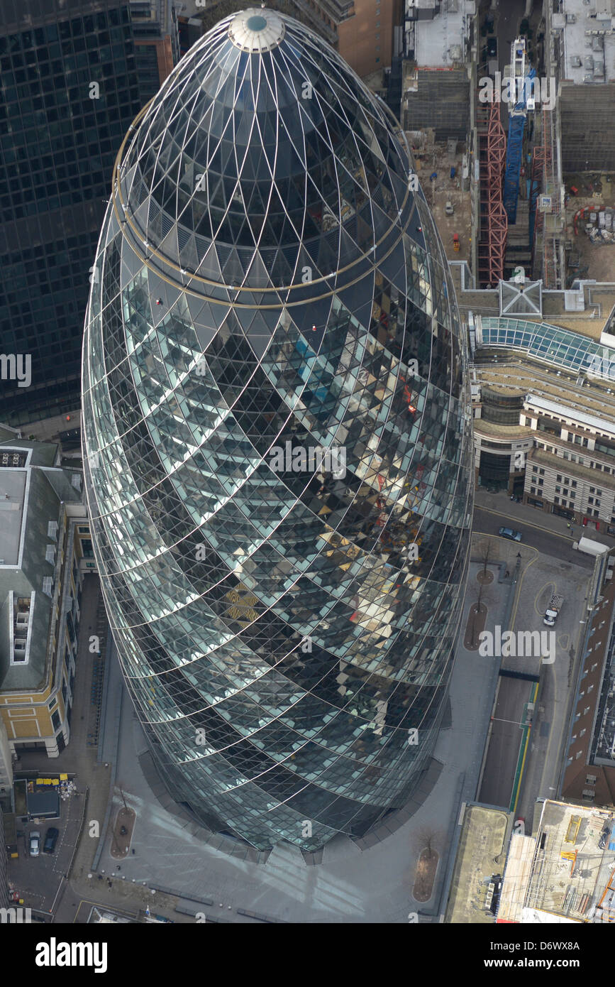 Aerial photograph of the Gherkin Stock Photo - Alamy