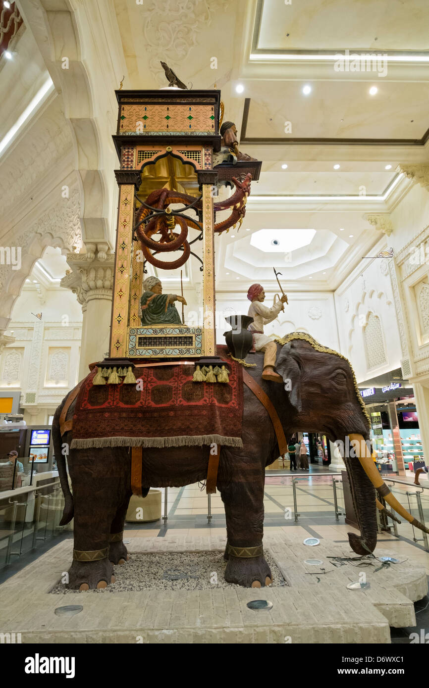 India court with elephant statue at Ibn Battuta shopping mall in Dubai ...