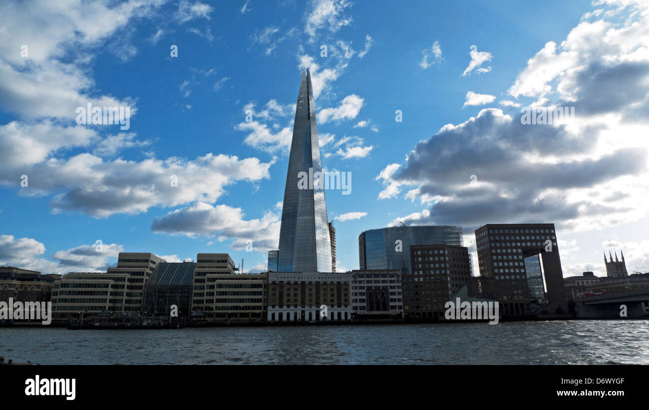 The Shard building at London Bridge viewed from the north side of the ...