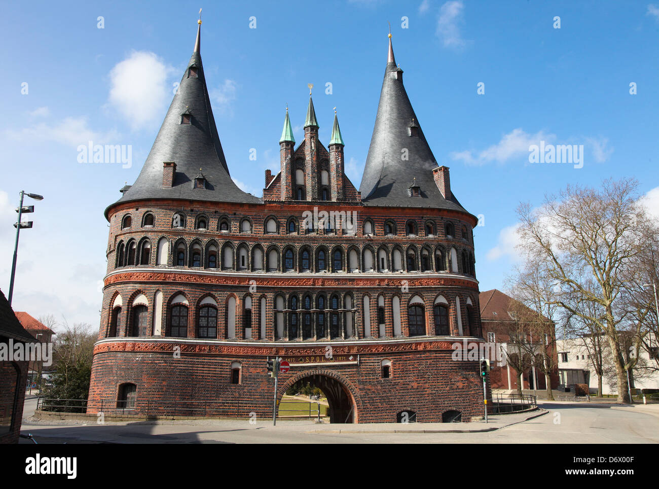 Holsten Gate (Holstein Tor, later Holstentor) is a city gate marking ...