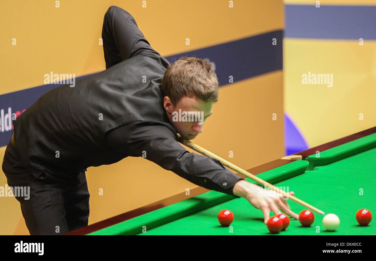 24.04.2013 Sheffield, England.Judd Trump in action against Dominic Dale ...