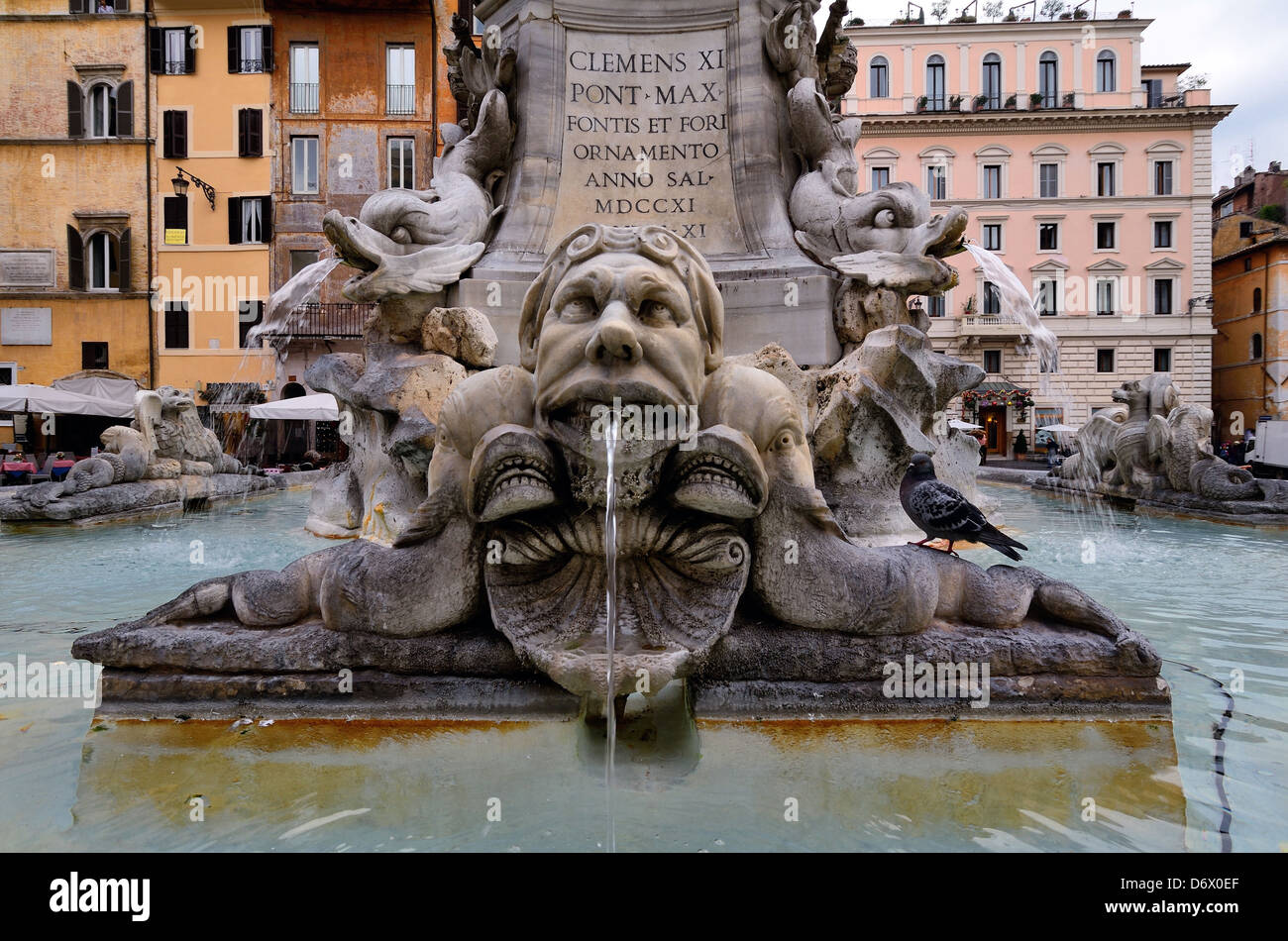 Rome, Italy. Detail of the Pantheon Fountain (1570) by Jacopo della ...