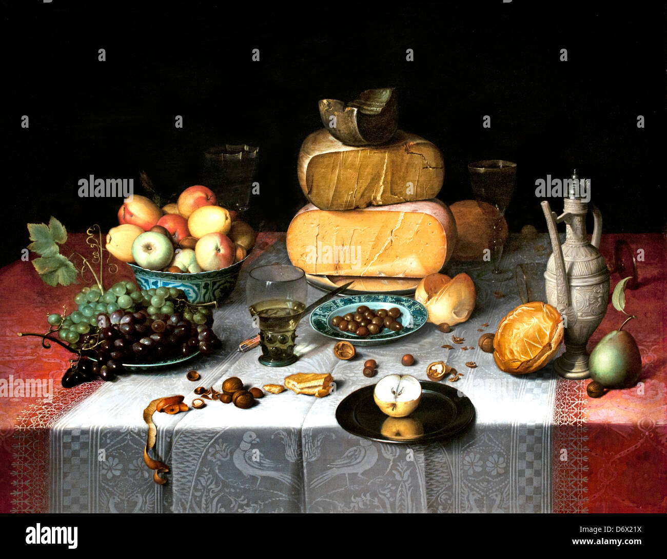 Still Life with Cheese 1615 Floris Claesz van Dijck Dutch Netherlands ...