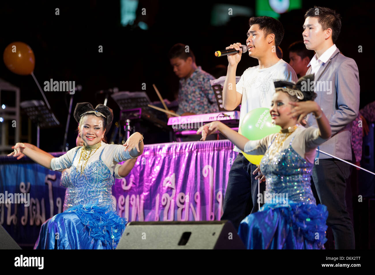 Thai pop show on stage for new year, the 31th December 2012, at the ...