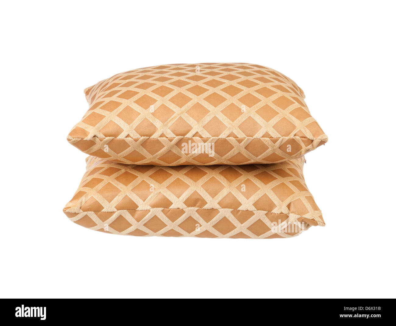 stack of luxury cushions on white background Stock Photo - Alamy