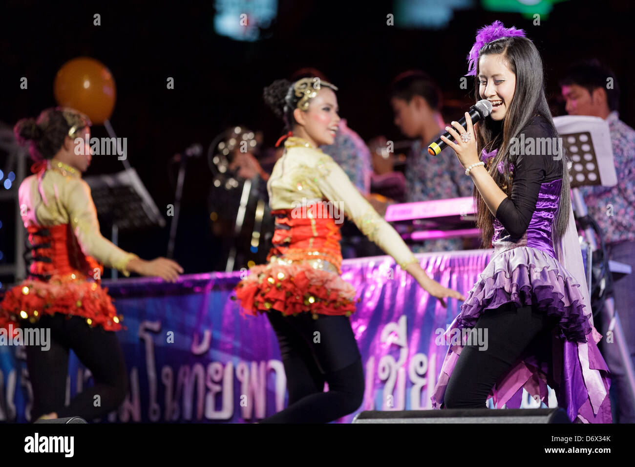 Thai pop show on stage for new year, the 31th December 2012, at the ...