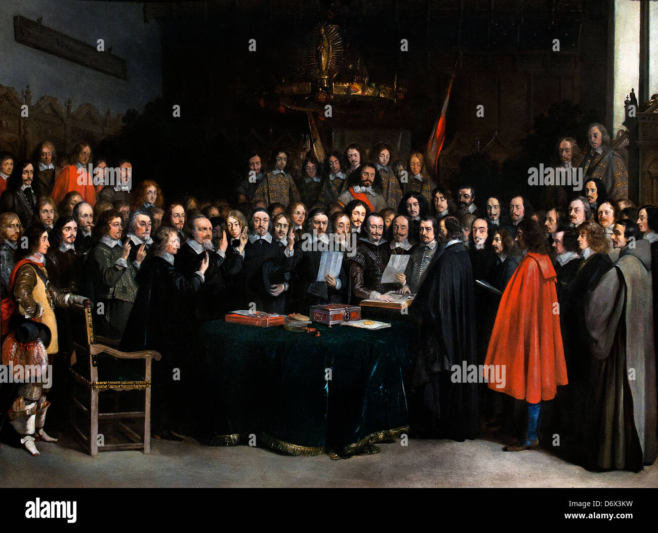 The swearing of the oath of ratification of the treaty of Münster in ...