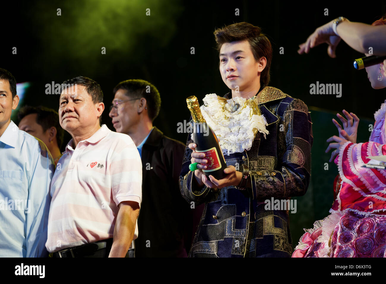 Thai pop show on stage for new year, the 31th December 2012, at the ...