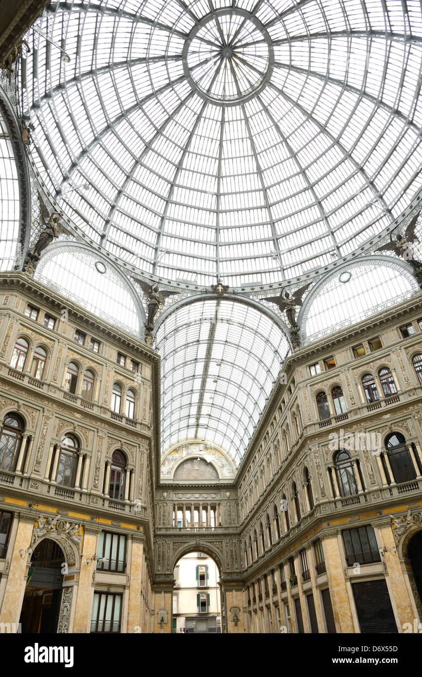 view of interior Umberto's gallery in naples Italy Stock Photo - Alamy