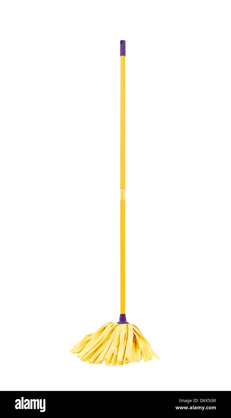 A yellow fiber mop for cleaning floor Stock Photo - Alamy