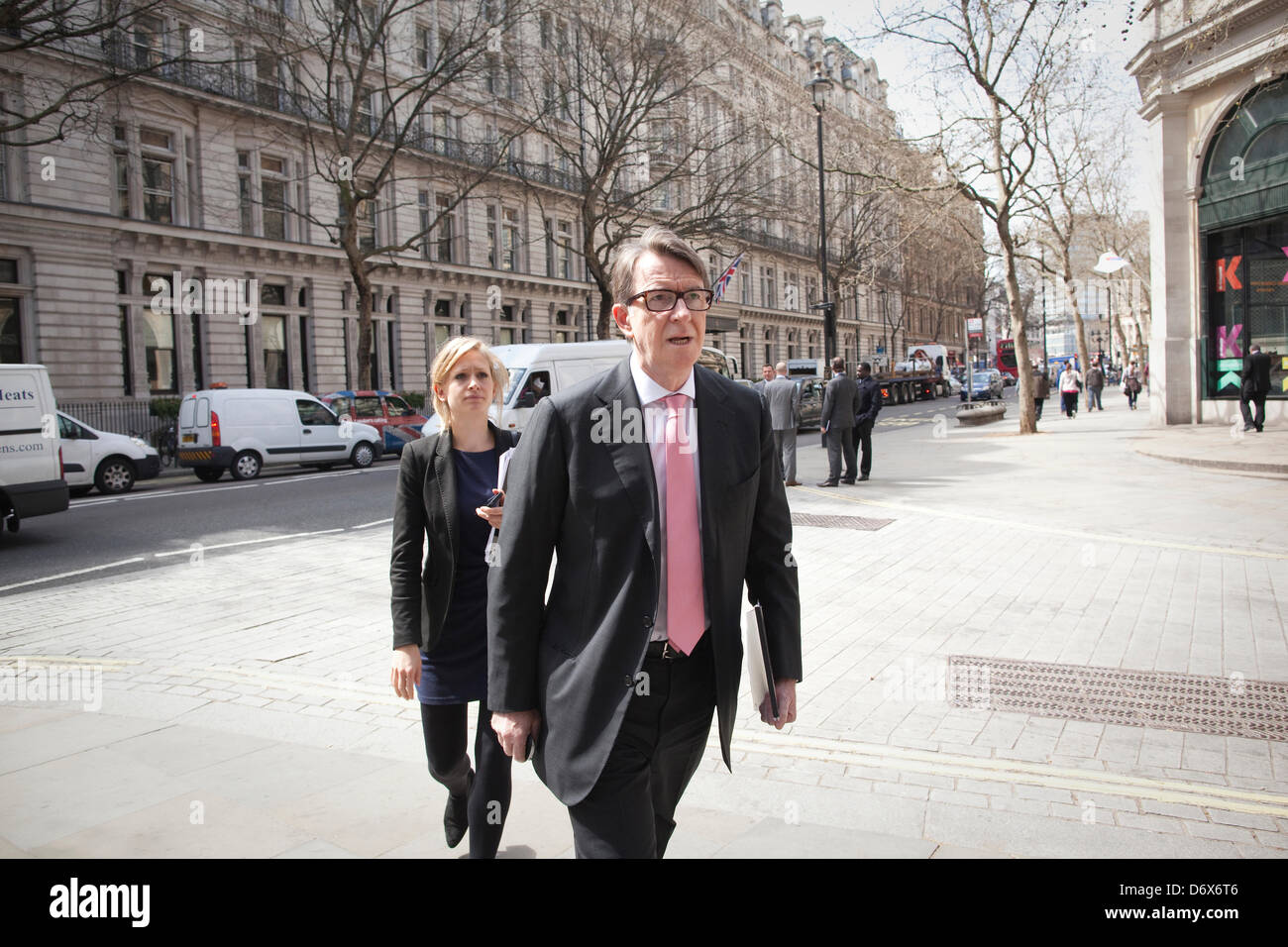 Northumberland Avenue, London, UK. 24th April 2013. Lord Mandelson ...