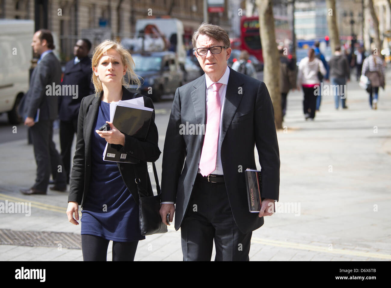 Northumberland Avenue, London, UK. 24th April 2013. Lord Mandelson ...