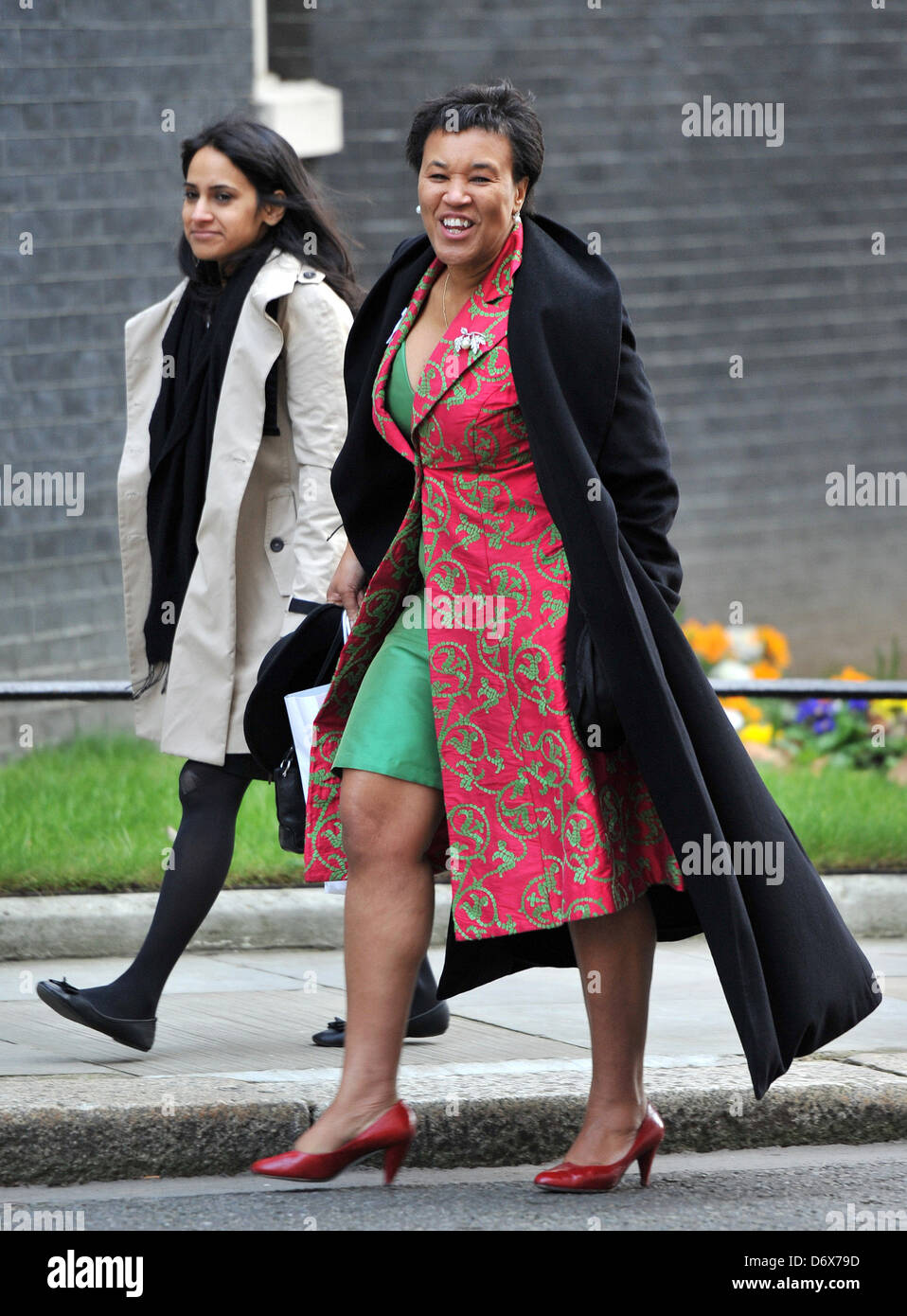 Baroness Patricia Scotland of Asthal (R) arrives for a Women's Day ...
