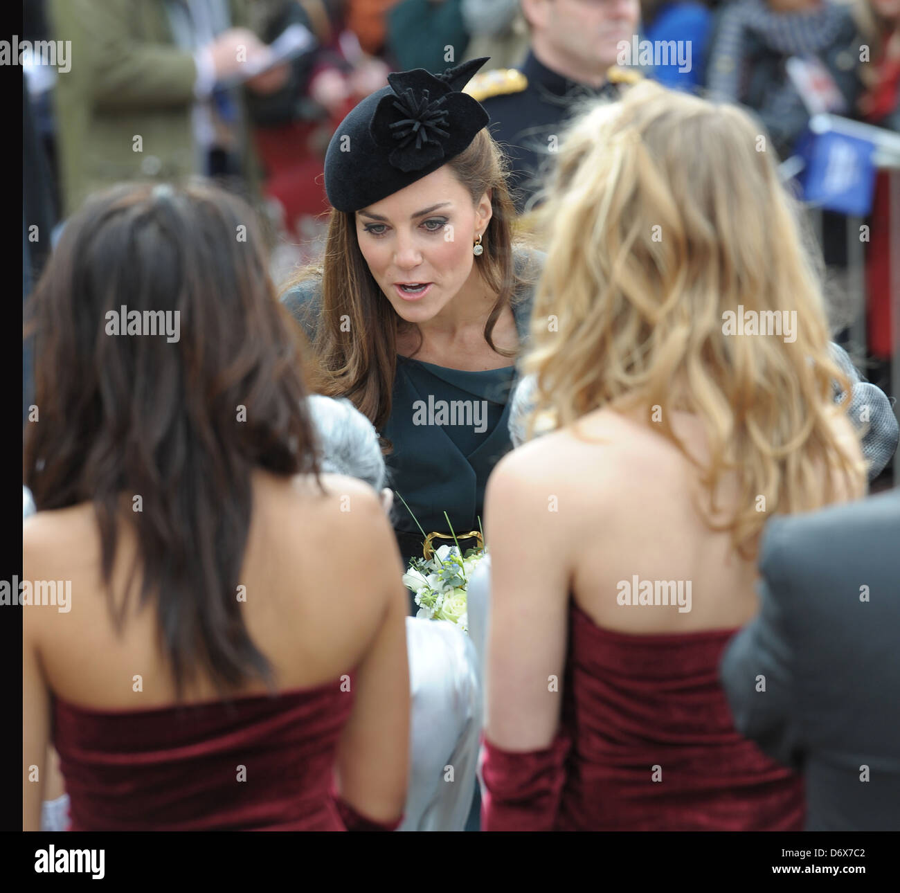 Catherine, Duchess of Cambridge, aka Kate Middleton greets members of ...