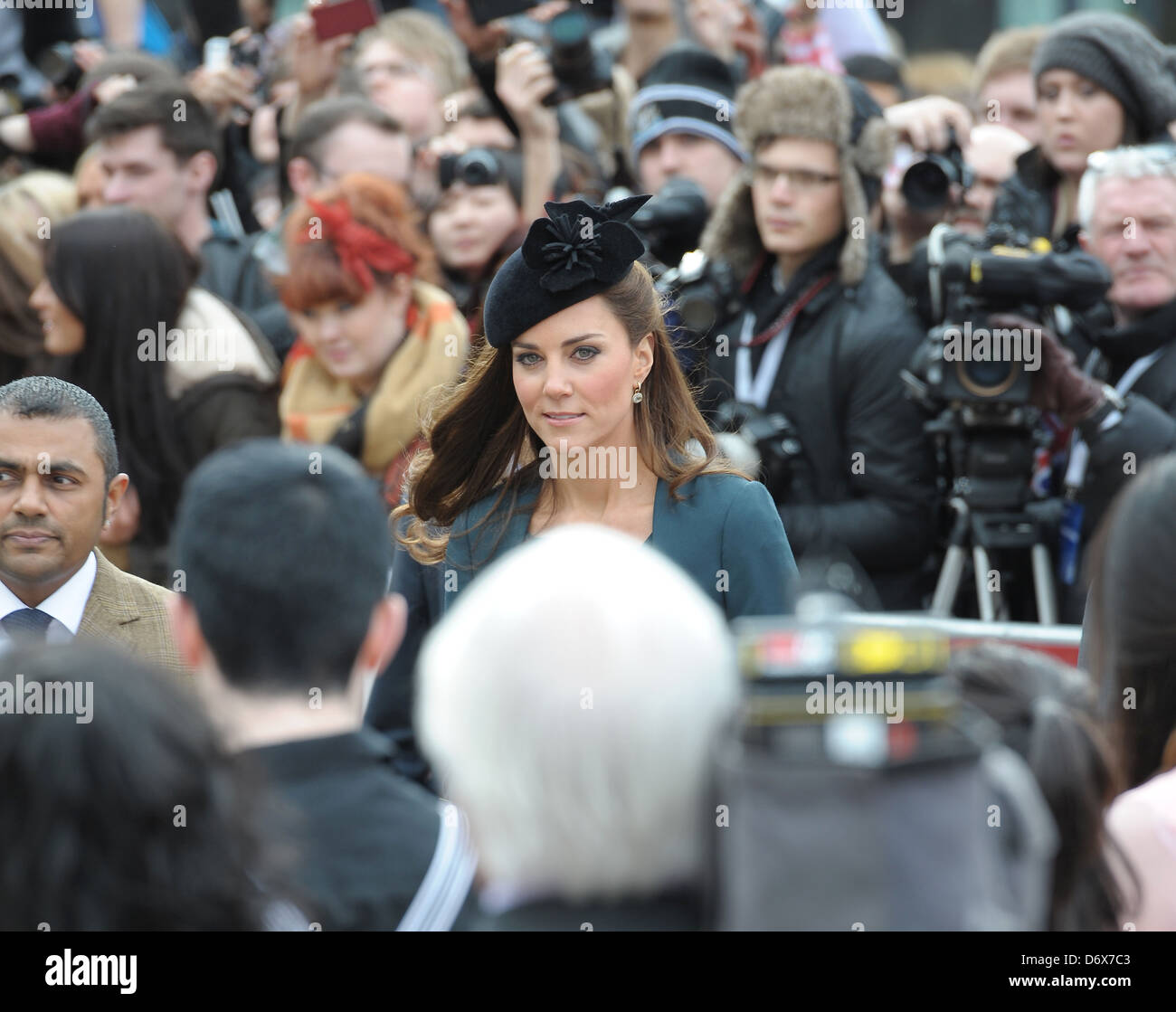 Catherine, Duchess of Cambridge, aka Kate Middleton greets members of ...