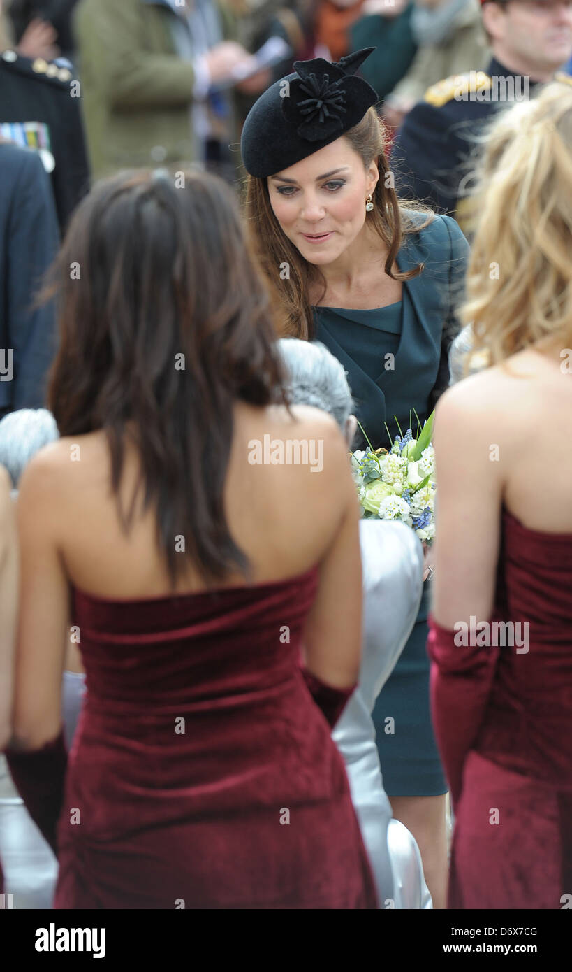 Catherine, Duchess of Cambridge, aka Kate Middleton greets members of ...