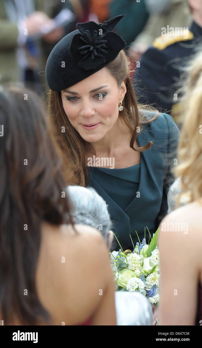 Catherine, Duchess of Cambridge, aka Kate Middleton greets members of ...