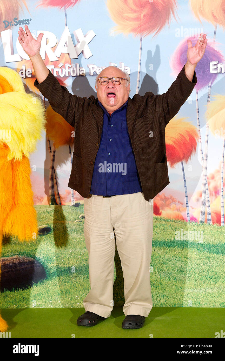 Danny DeVito 'Dr. Seuss The Lorax' photocall held at Villamagna Hotel in Madrid Madrid, Spain ...