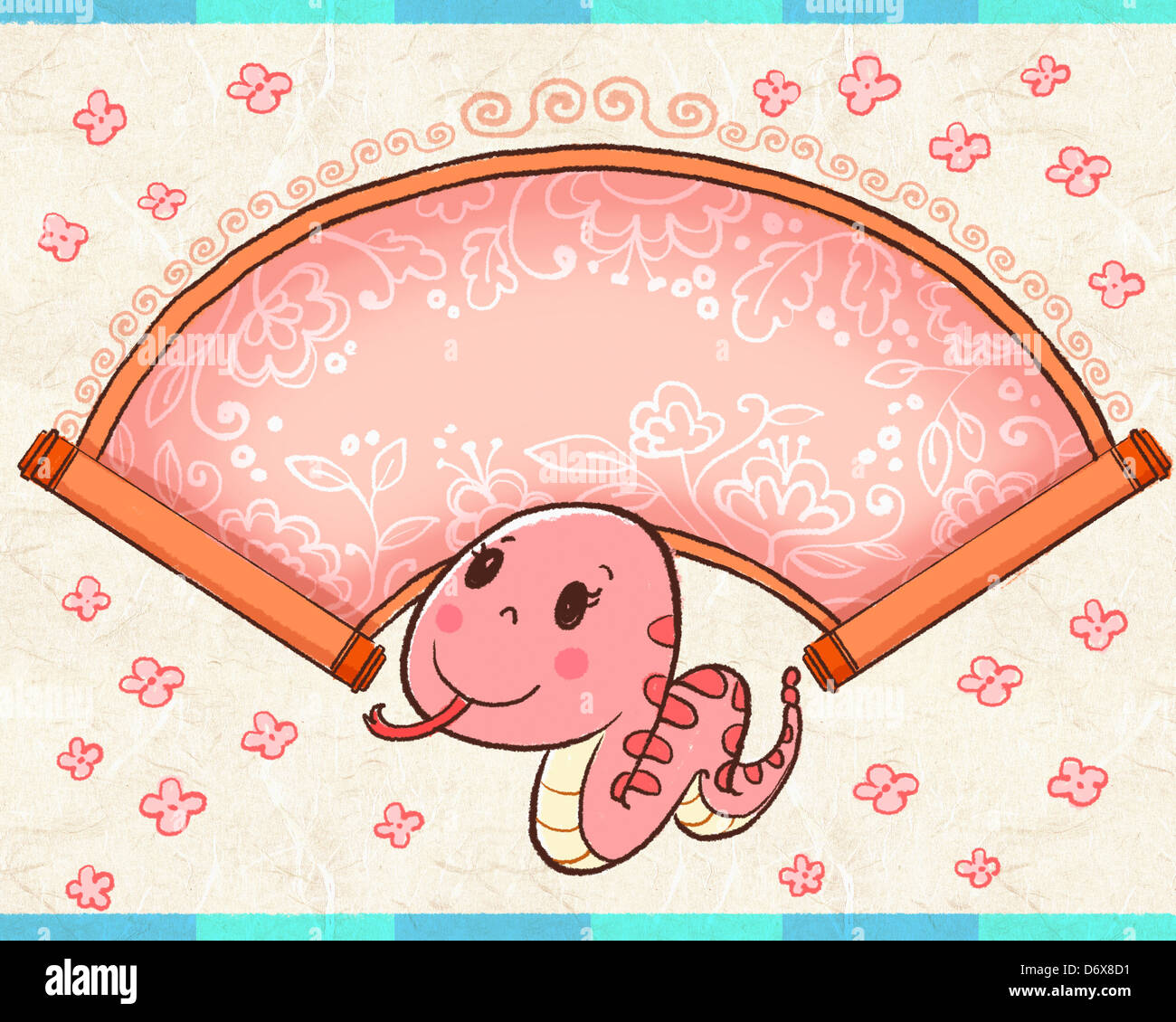 New year's card front design featuring a snake Stock Photo - Alamy