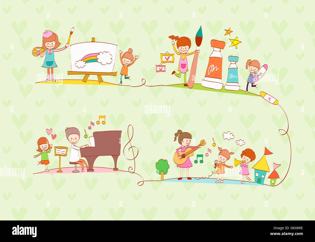 illustration images of learning different subjects Stock Photo - Alamy