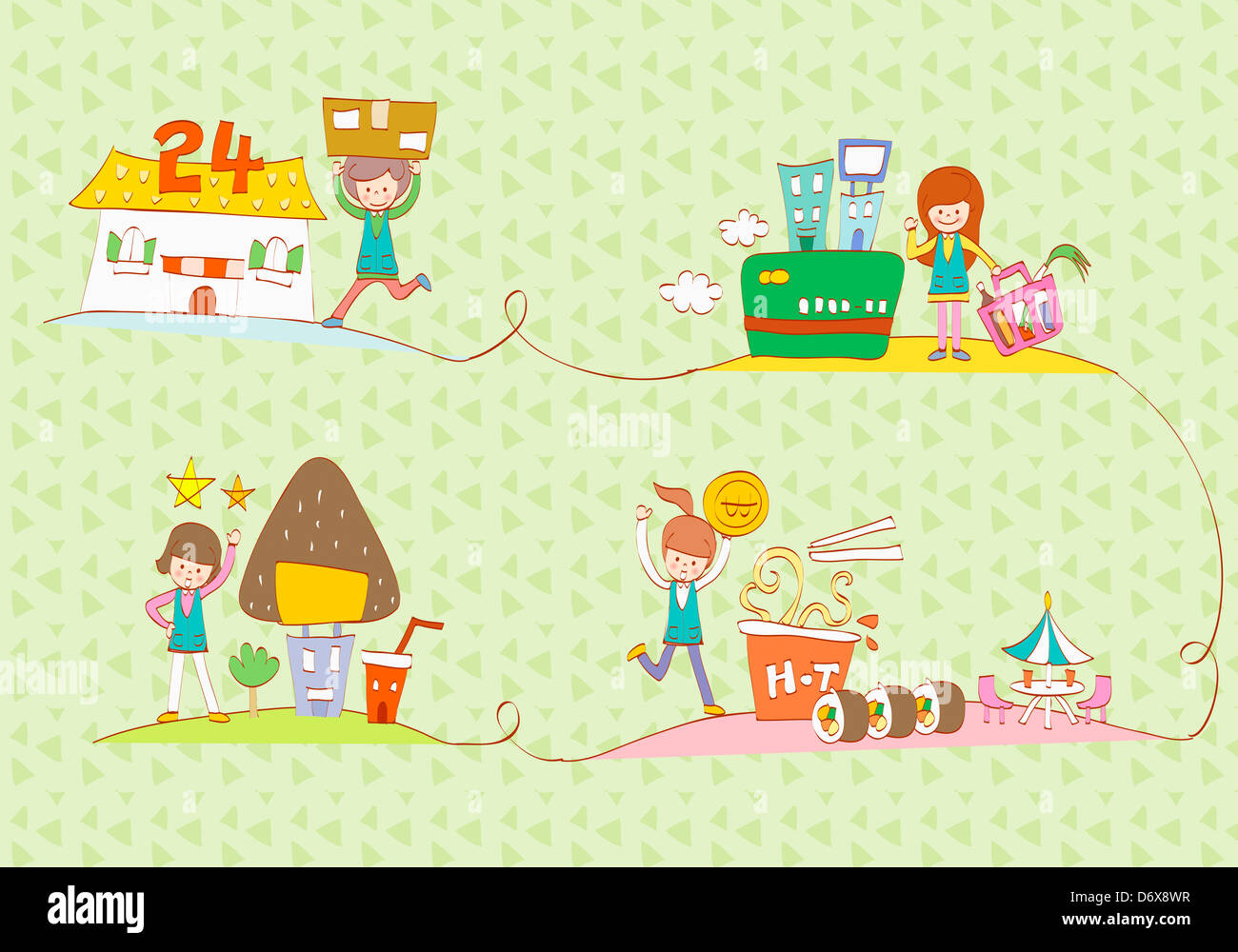 illustration images of spending money Stock Photo - Alamy