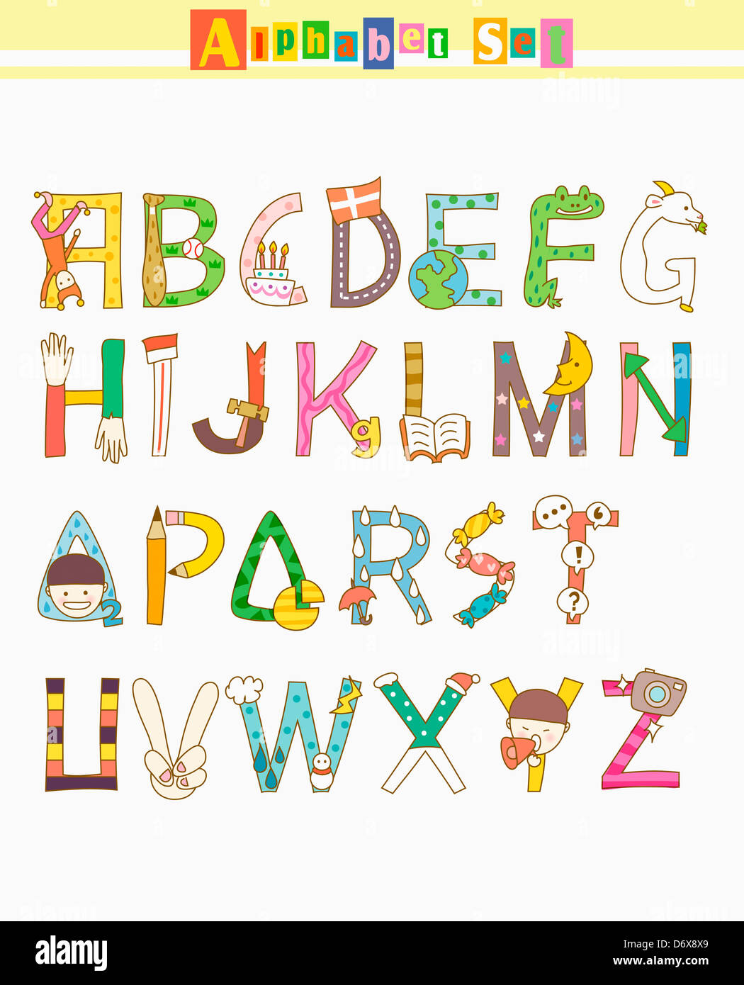 illustration design of alphabet sets Stock Photo - Alamy