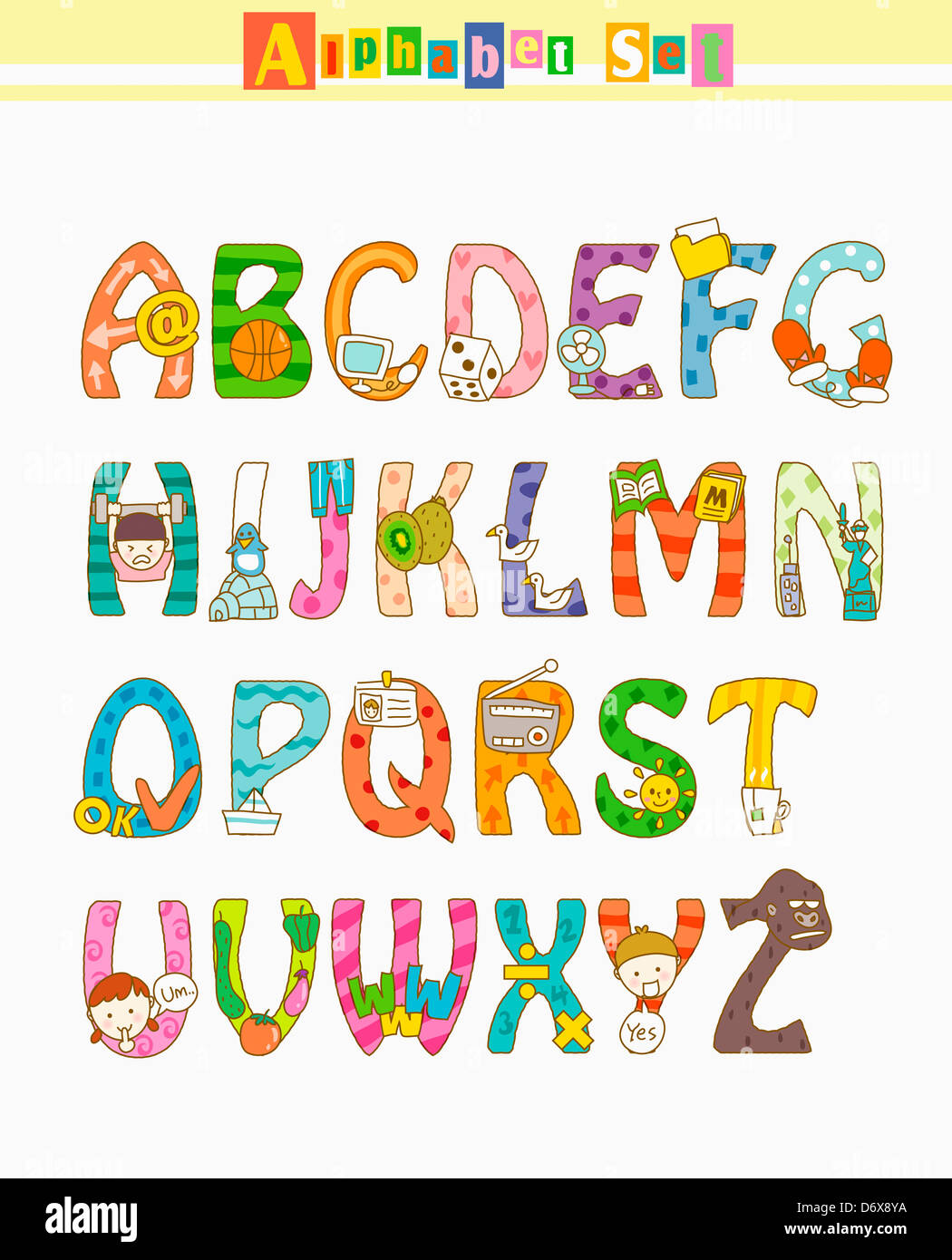 illustration design of alphabet sets Stock Photo - Alamy
