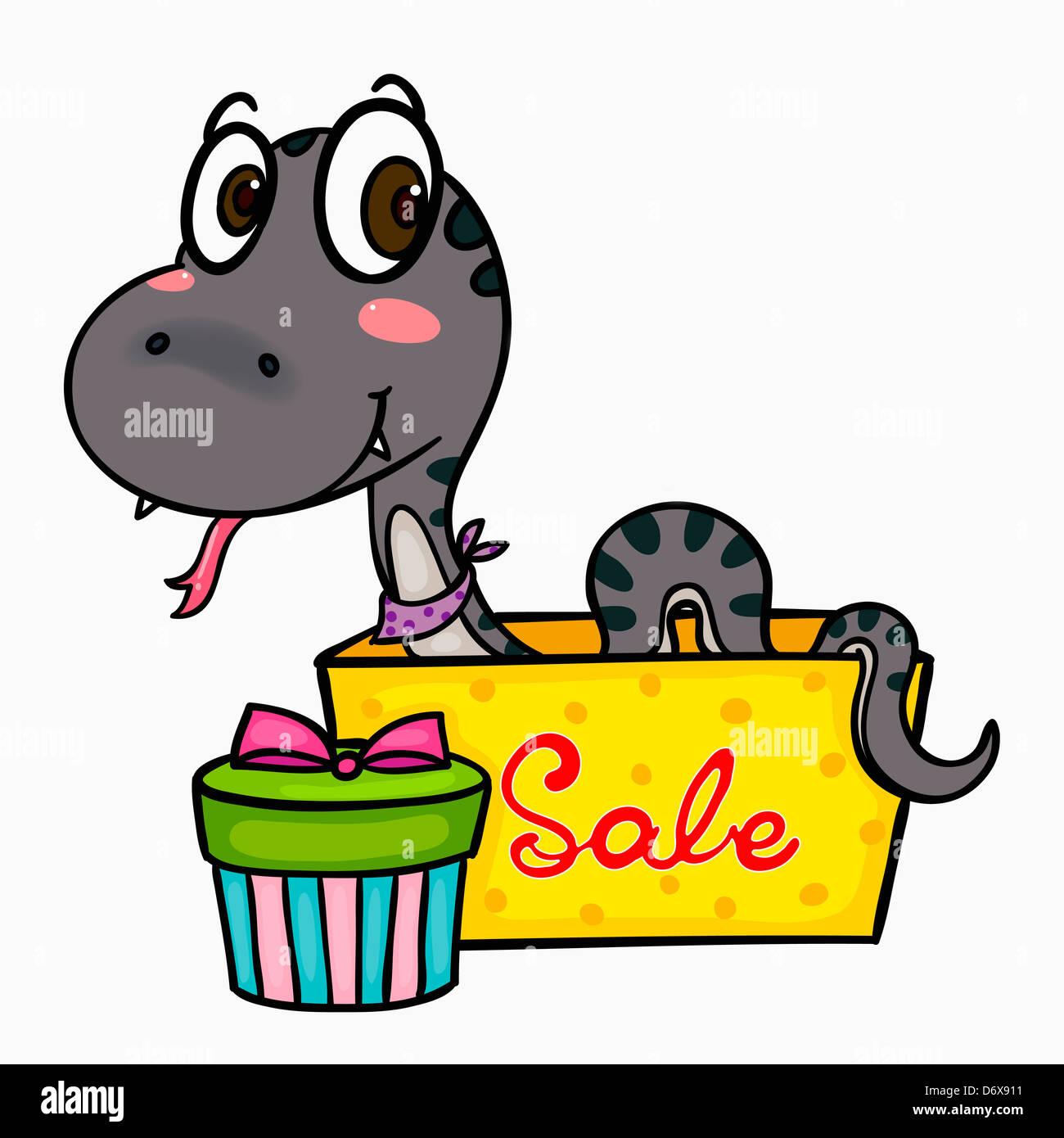 illustration of a snake in a shopping bag Stock Photo - Alamy