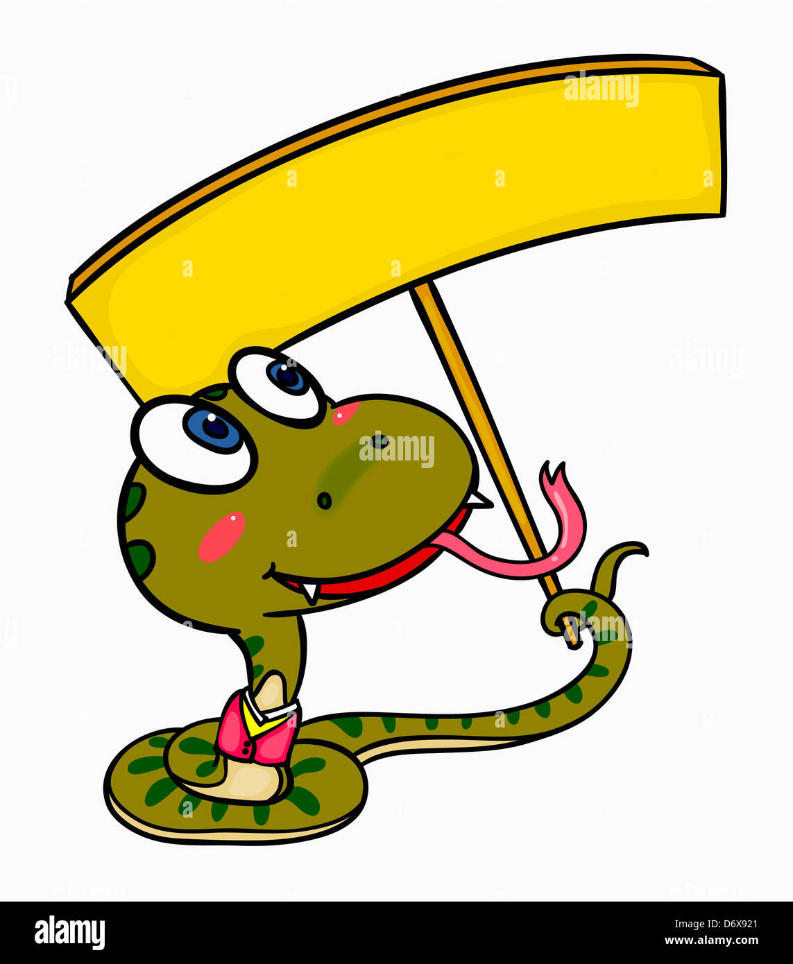 illustration of a snake holding a blank panel Stock Photo - Alamy