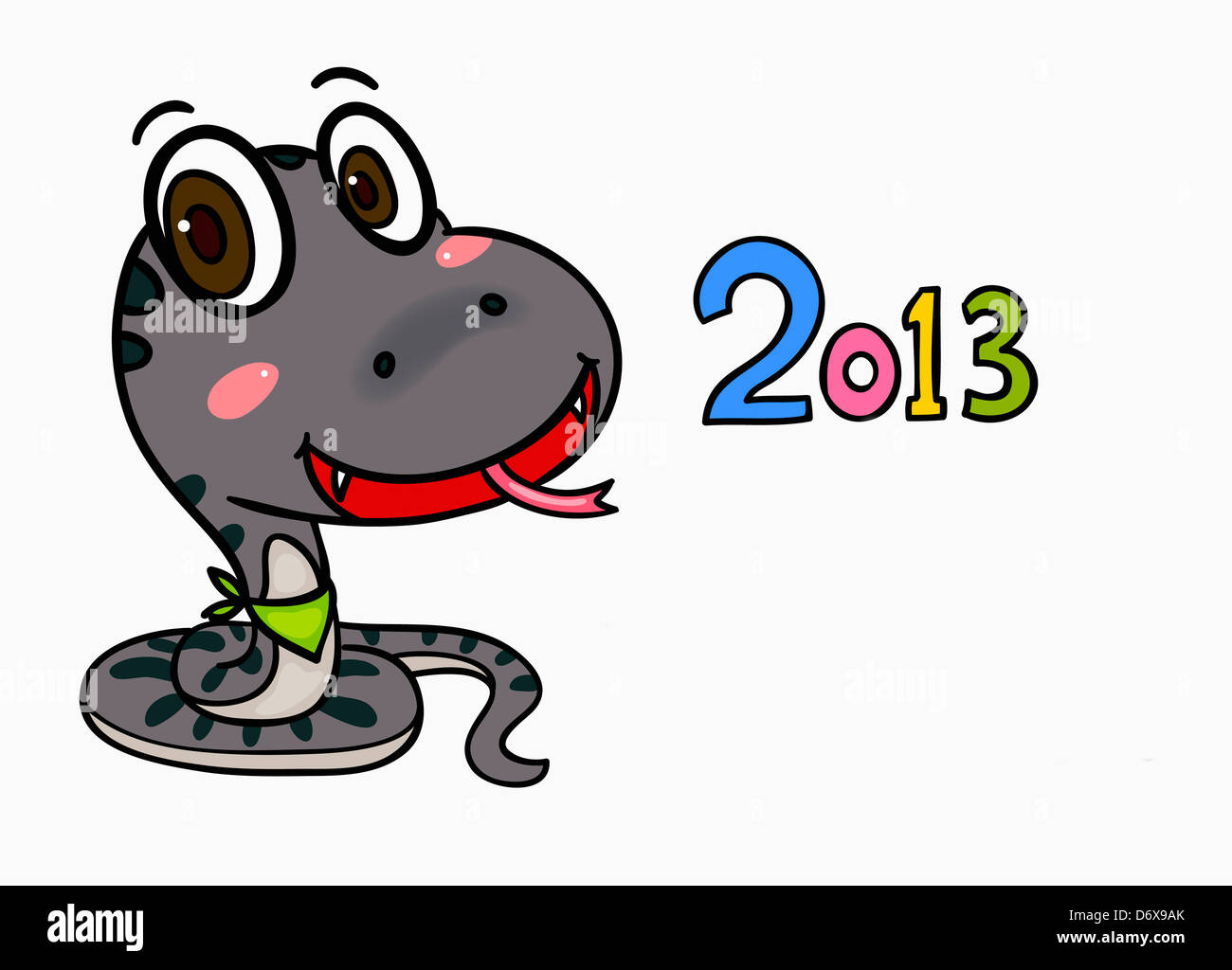 illustration of a snake and year 2013 Stock Photo - Alamy