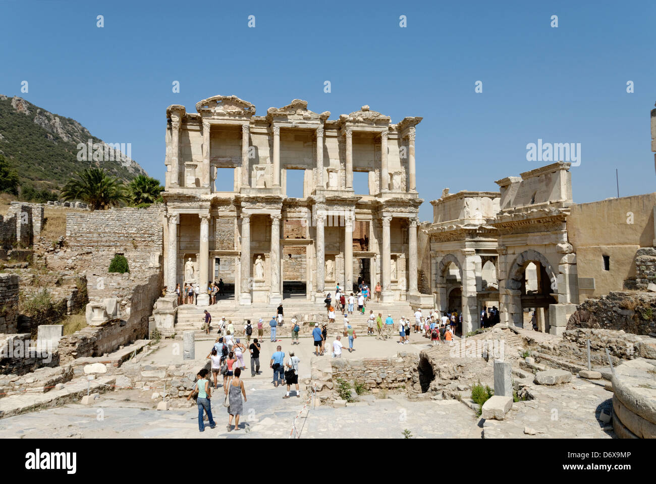Turkey. Ephesus. The reconstructed Library of Celsus which is the ...