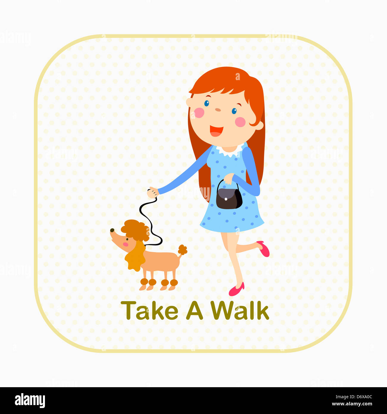 illustration image of taking a walk Stock Photo - Alamy