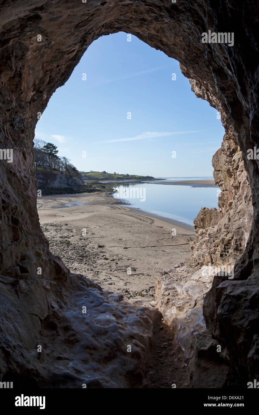 View of Morecambe Bay from a Cave in the Cliff Below Cove House ...