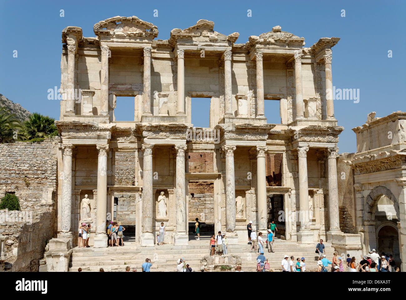 Turkey. Ephesus. The reconstructed Library of Celsus which is the ...