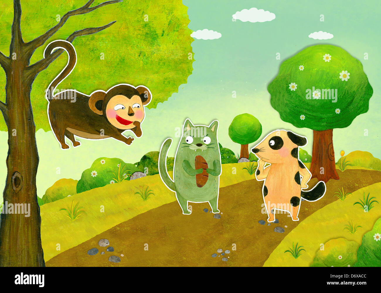 illustration of animals talking Stock Photo - Alamy