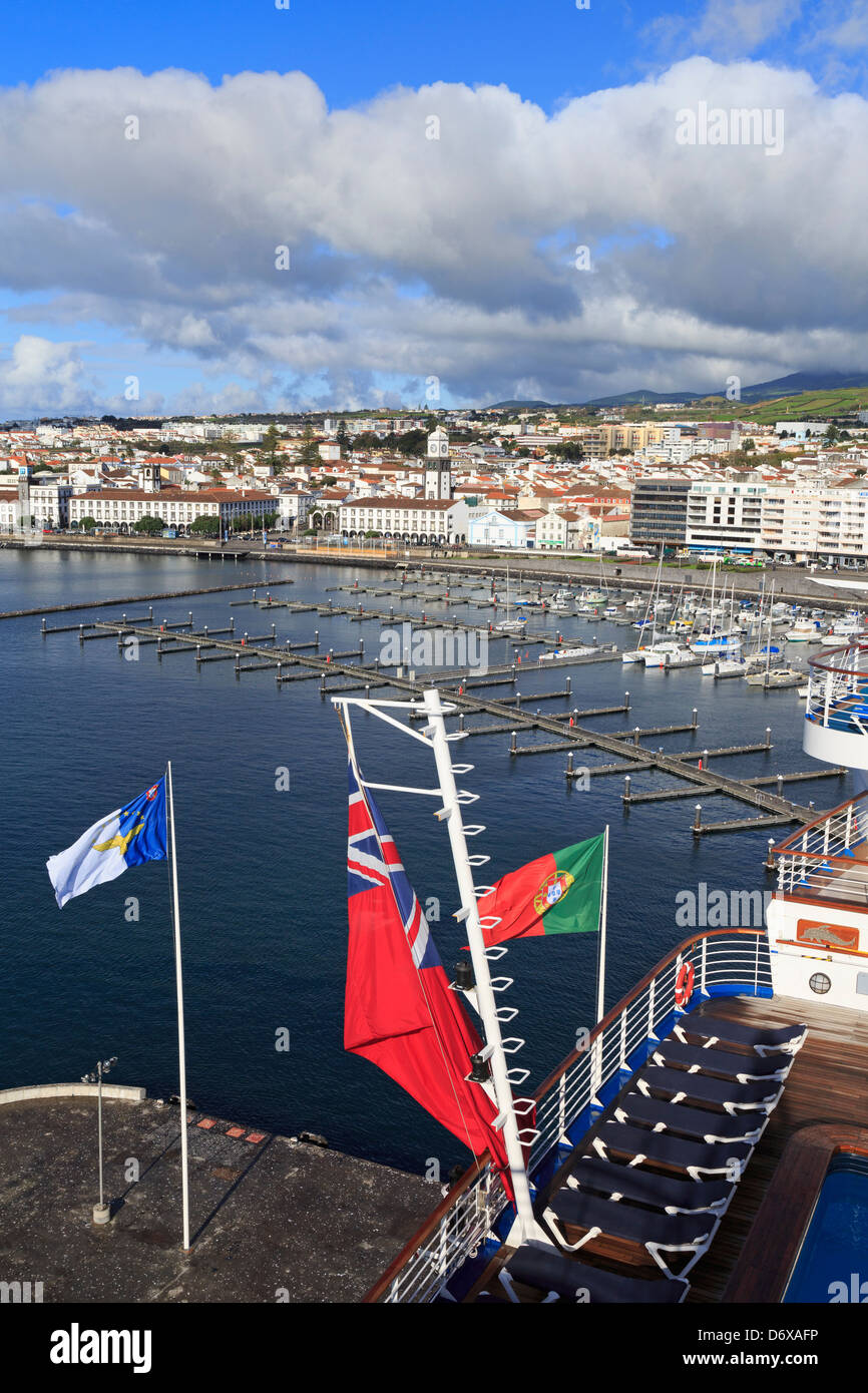 Cruise ship in Ponta Delgada Port,Sao Miguel Island,Azores, Portugal ...