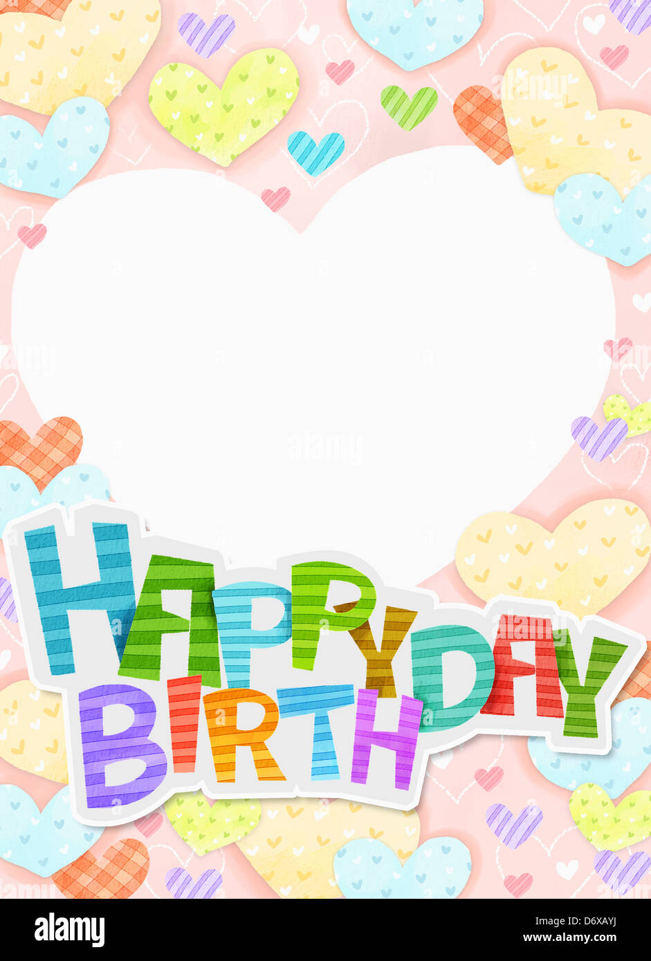 birthday card design featuring hearts Stock Photo - Alamy