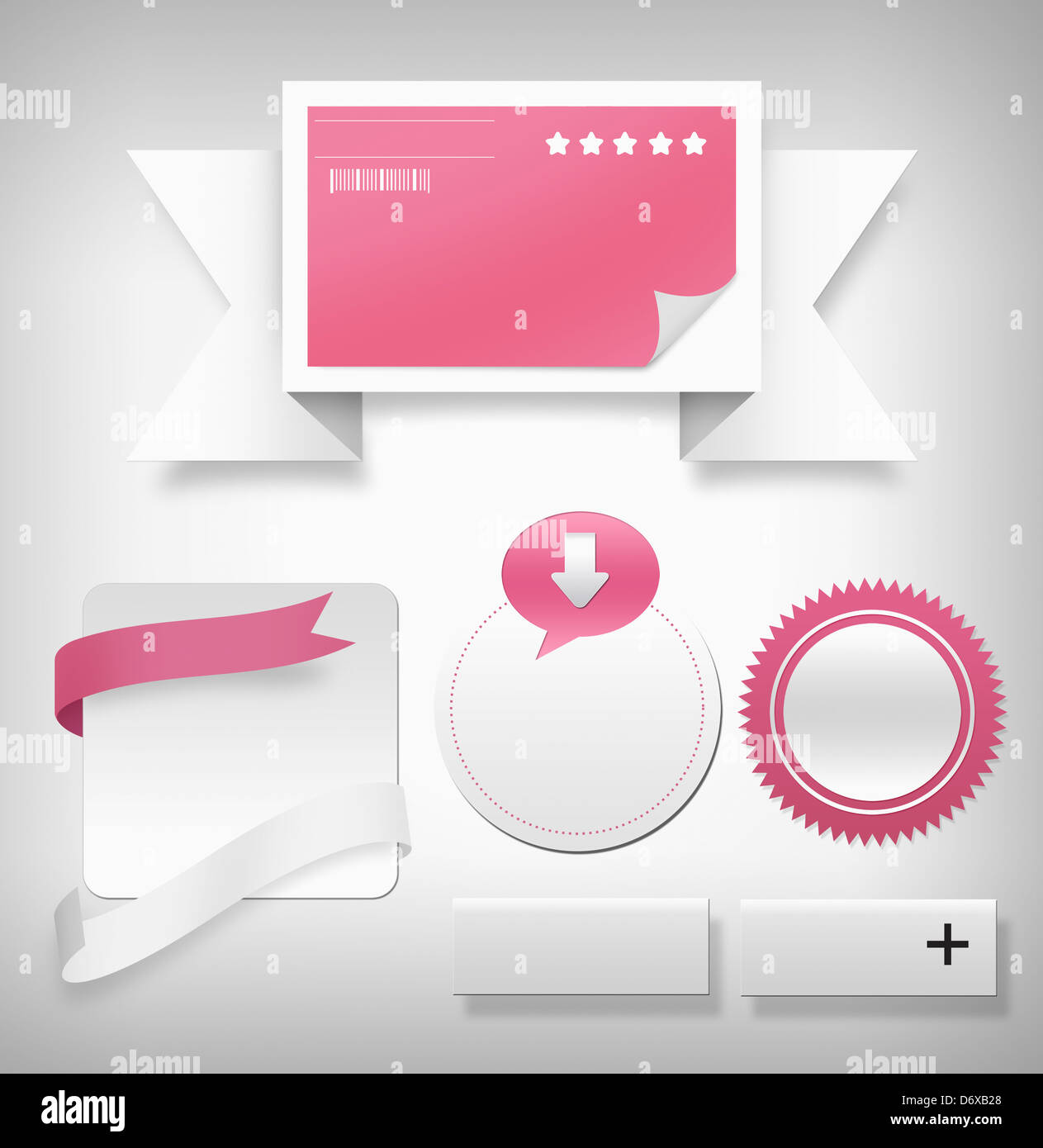 different memo tag design in pink Stock Photo - Alamy