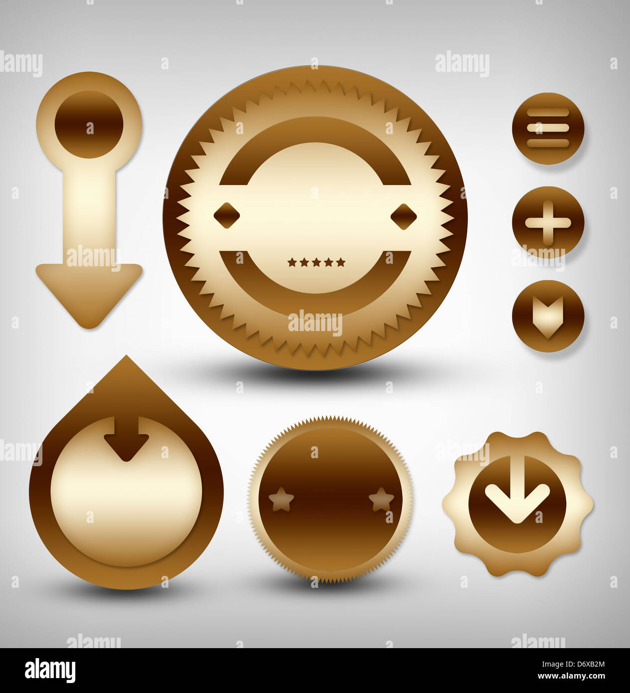different memo tag design in brown Stock Photo - Alamy
