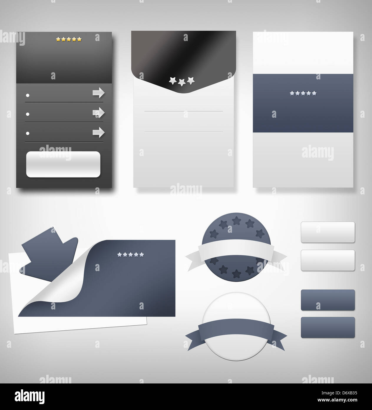 different memo tag design in grey Stock Photo - Alamy