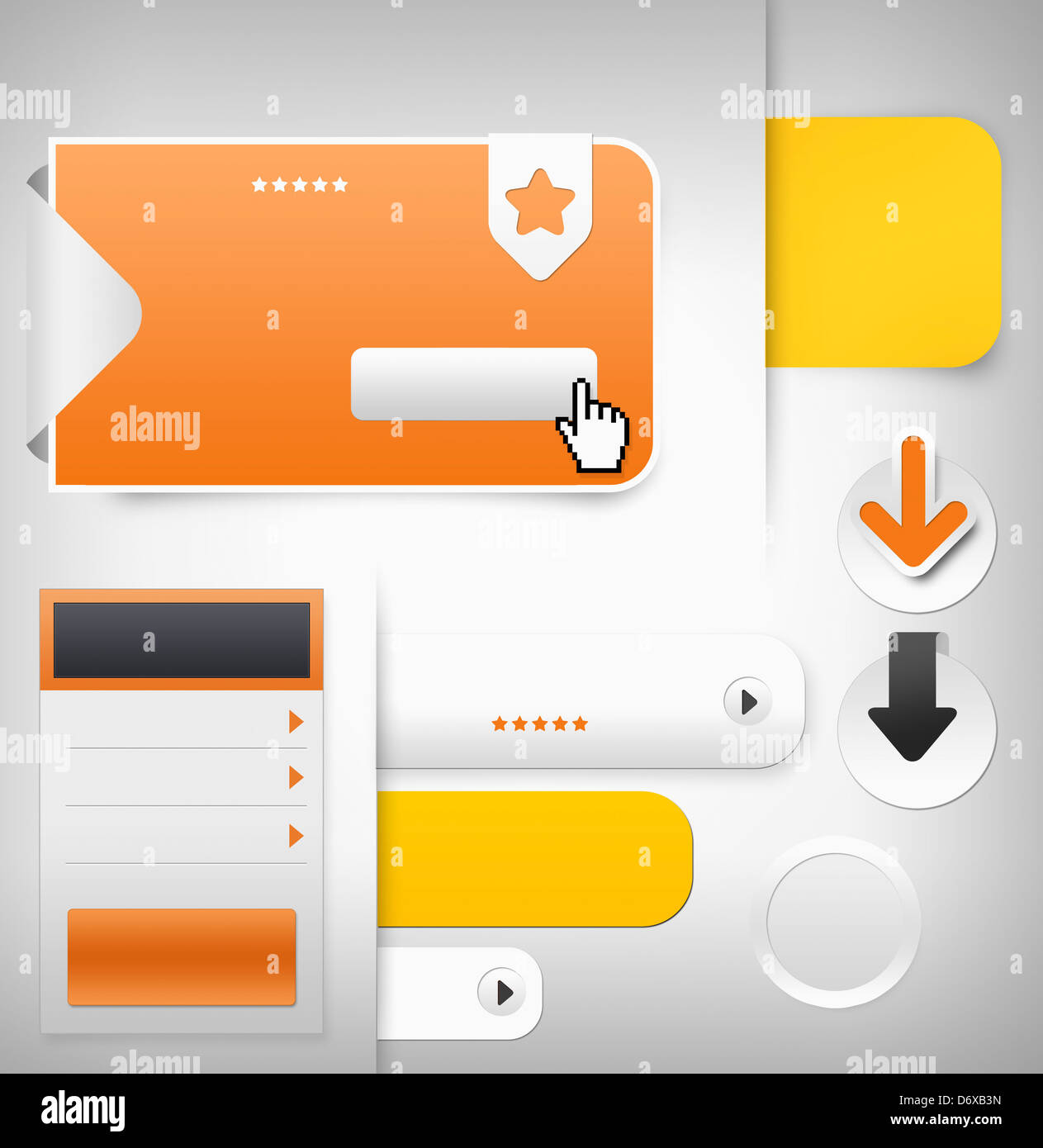 different memo tag design in orange Stock Photo - Alamy