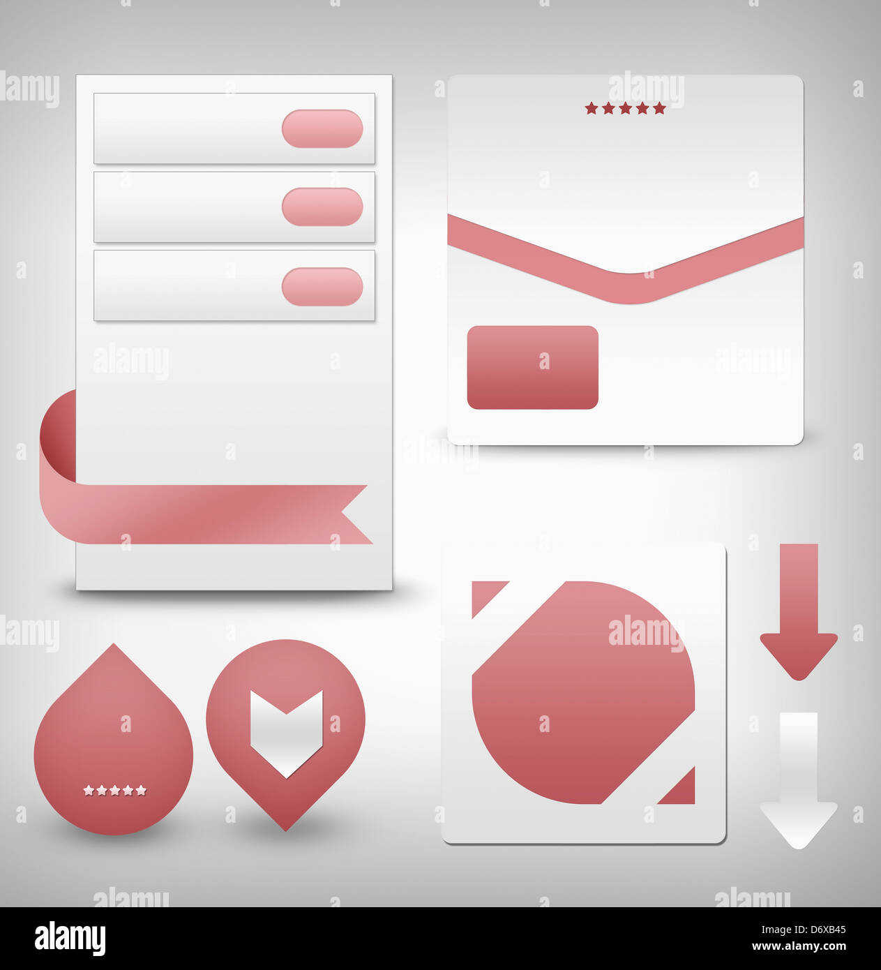 different memo tag design in pink Stock Photo - Alamy