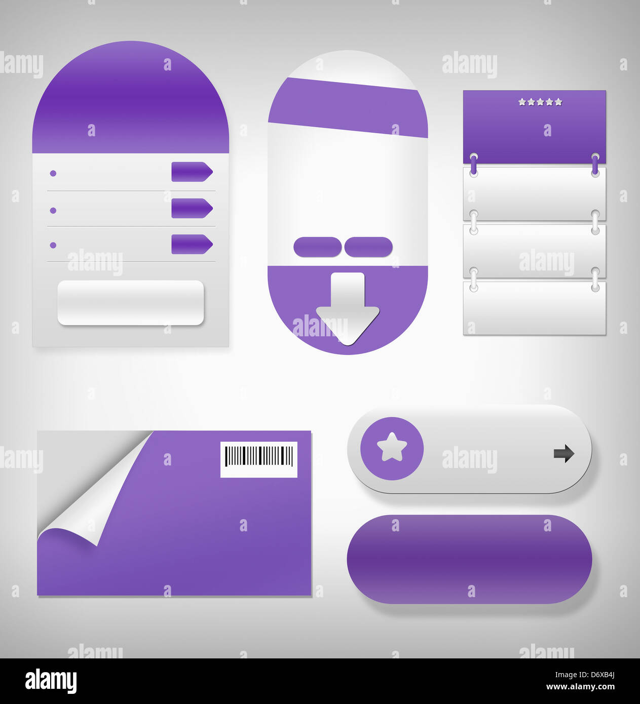 different memo tag design in purple Stock Photo - Alamy